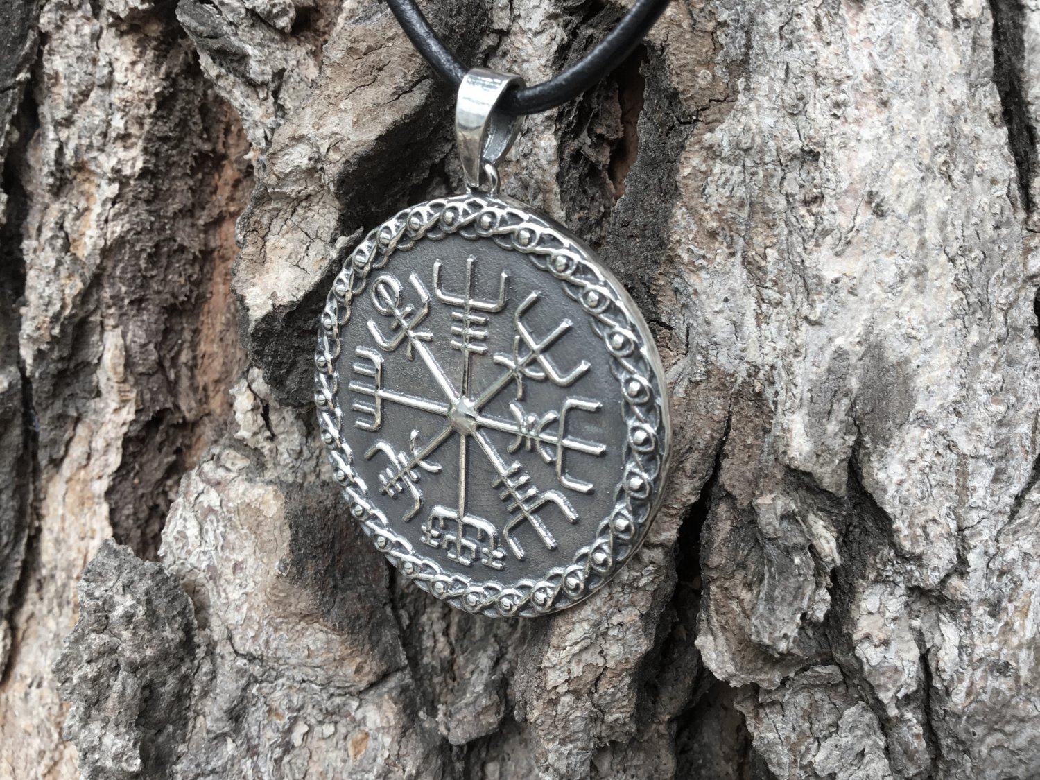 925 Sterling Silver Vegvisir Icelandic Viking Magical Staves Protection ...