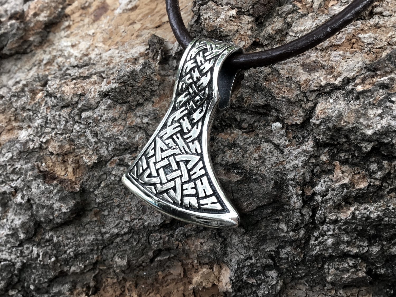 925 Sterling Silver Viking Slavic Knotwork Perun Axe Double Sided ...