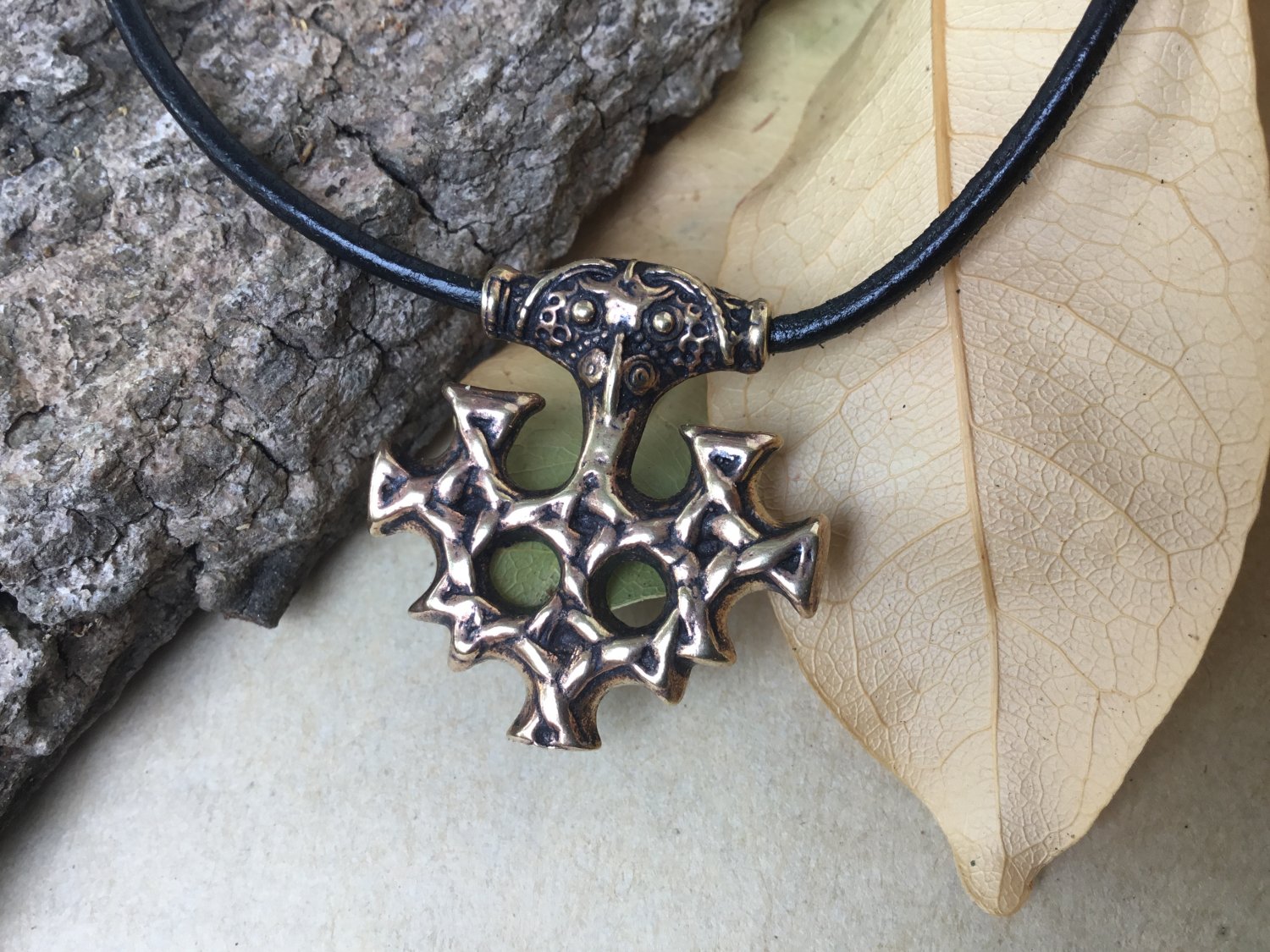 Handcrafted Bronze Viking Hiddensee Cross Thor Hammer Antique Finish ...