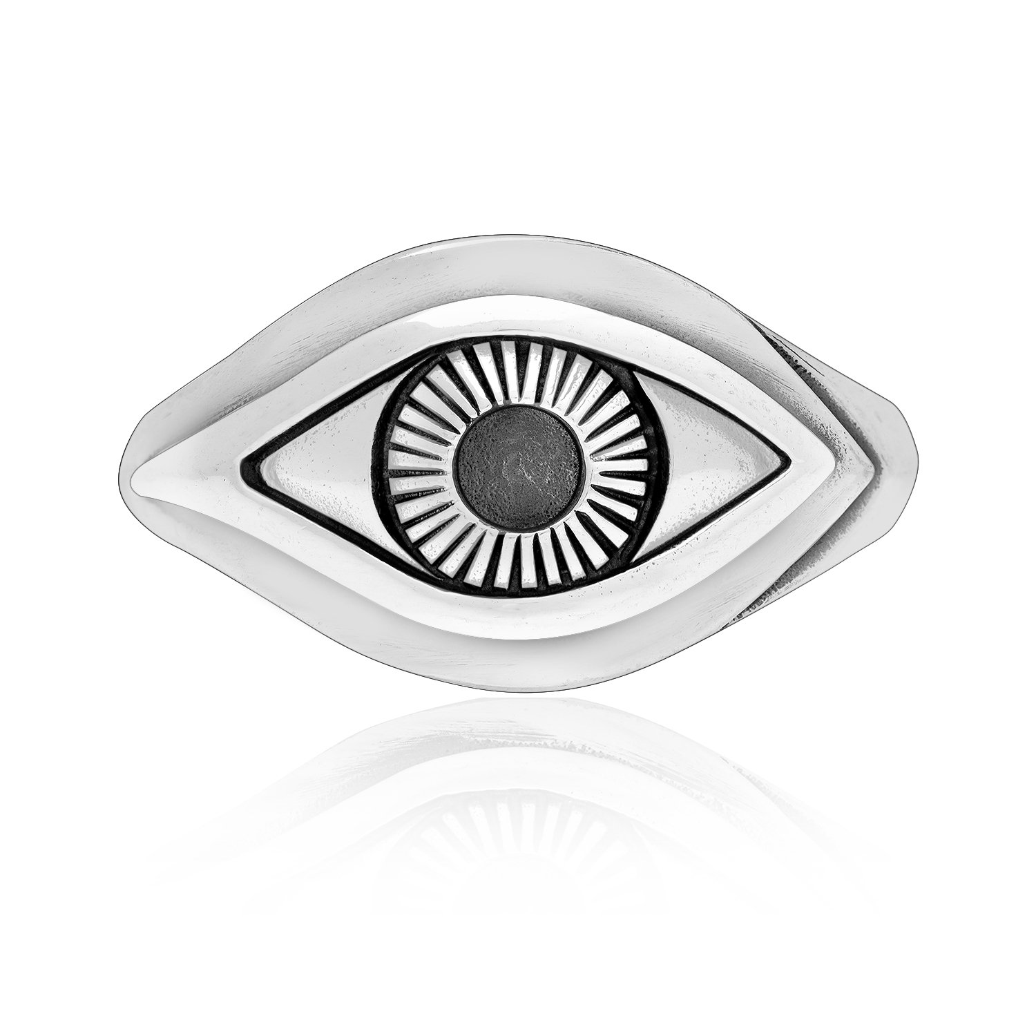 925 Sterling Silver Evil Eye of Providence Protection Talisman Ring