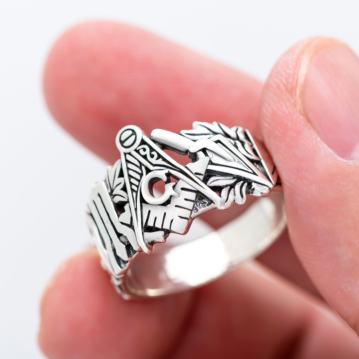 925 Sterling Silver Master Blue Lodge Mason Masonic Fraternity Ring