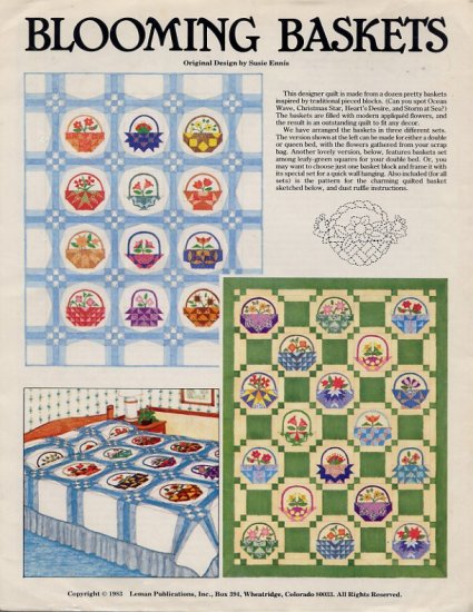 Blooming Baskets Quilt Pattern by Leman Publications - e