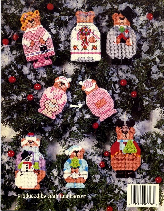 Plastic Canvas Teddy Bear Ornaments Pattern ASN 3078