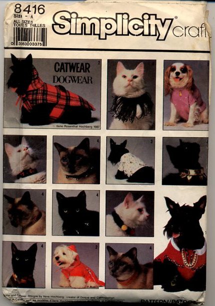 Simplicity Crafts 8416 Catwear & Dogwear Patterns - Uncut
