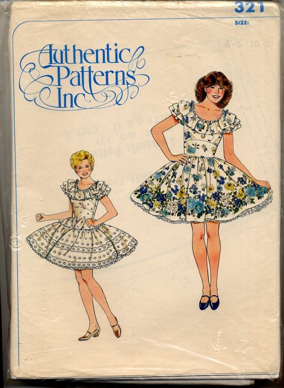 Ladies' Square Dance Dress Pattern Size 6 - 8 - 10 - Authentic Patterns ...