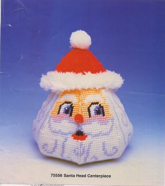 Distlefink Designs Plastic Canvas Santa Head Centerpiece Pattern Only ...