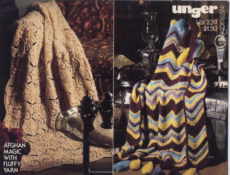 Afghan Magic with Fluffy Yarn - Crochet Patterns - Unger Vol. 239