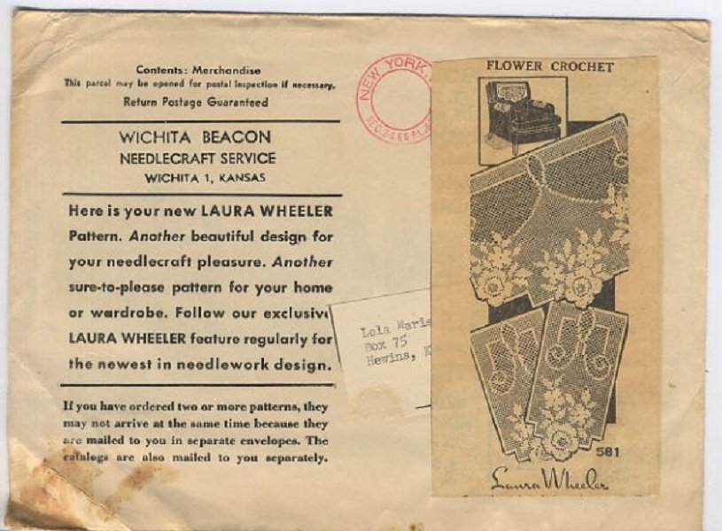 Laura Wheeler Design 581 Filet Crochet Chair Set - Flowers - Vintage ...