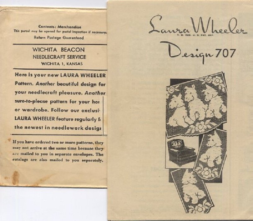 Laura Wheeler Design 707 Filet Crochet Chair Set - Scotties/Dogs ...