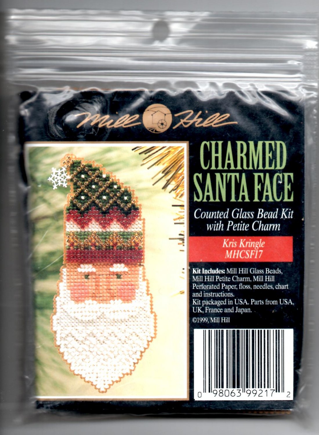 Mill Hill Charmed Santa Face Counted Glass Bead Kit with Petite Charm ...