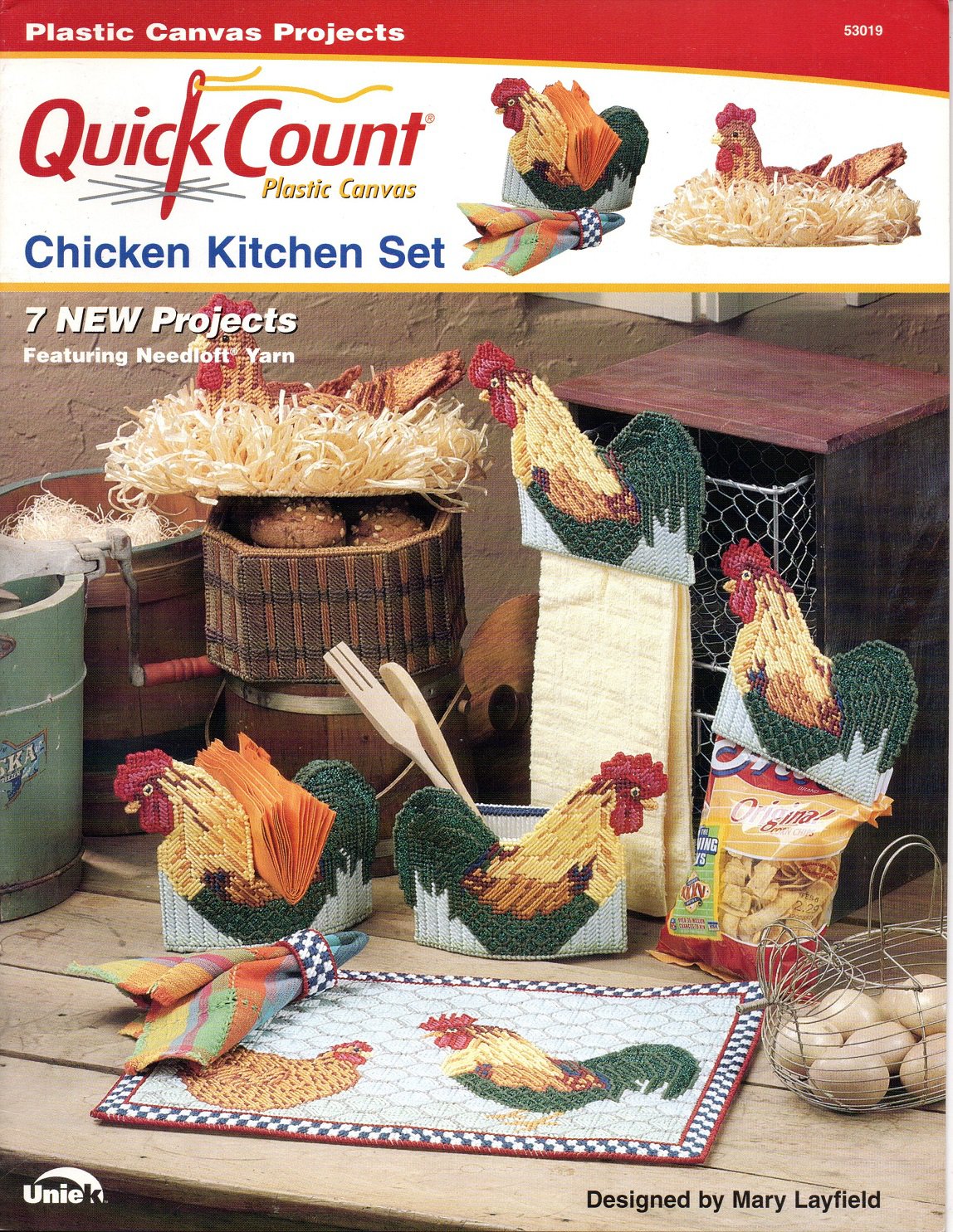 Plastic Canvas Chicken Kitchen Set Pattern Quick Count 53019