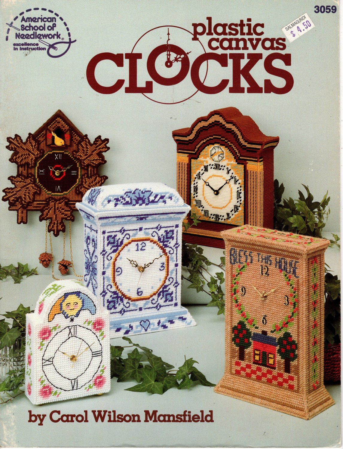 Plastic Canvas Clocks Pattern American School of Needlework 3059