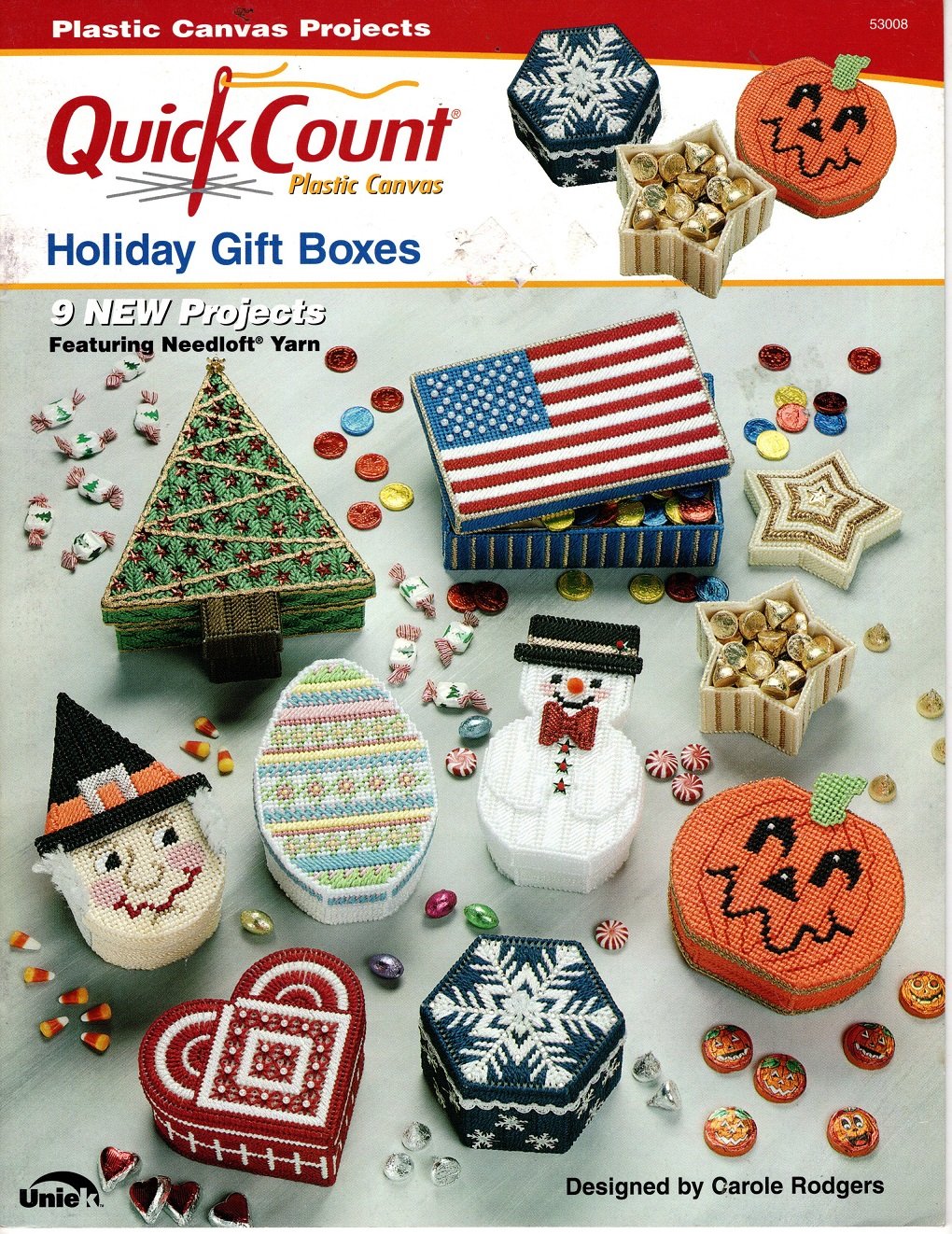 Quick Count Plastic Canvas Holiday Gift Boxes Patten Book - The Needlecarft Shop 53008