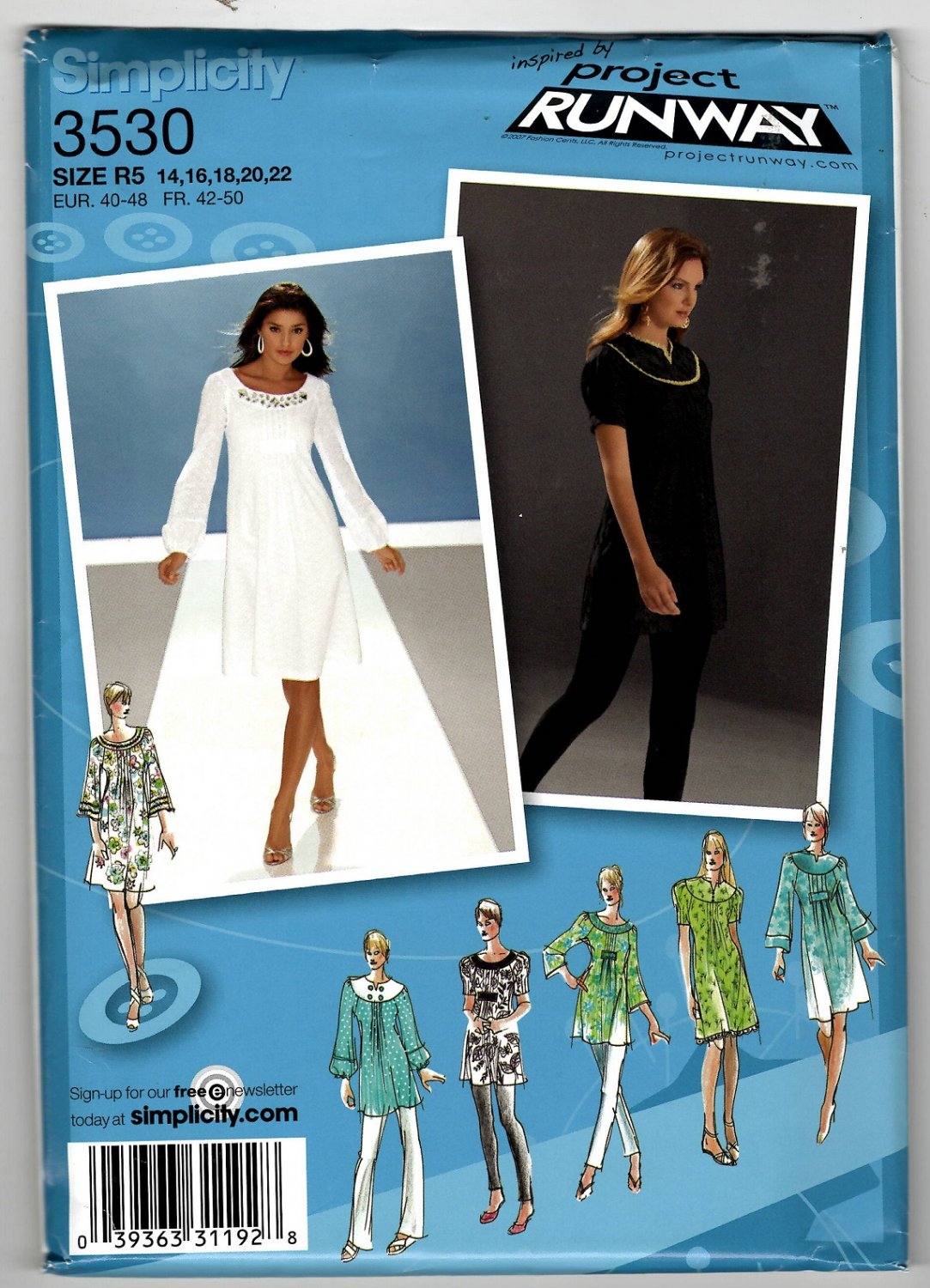 Simplicity Project Runway 3530 Misses/Miss Petite Dress or Tunic Size ...