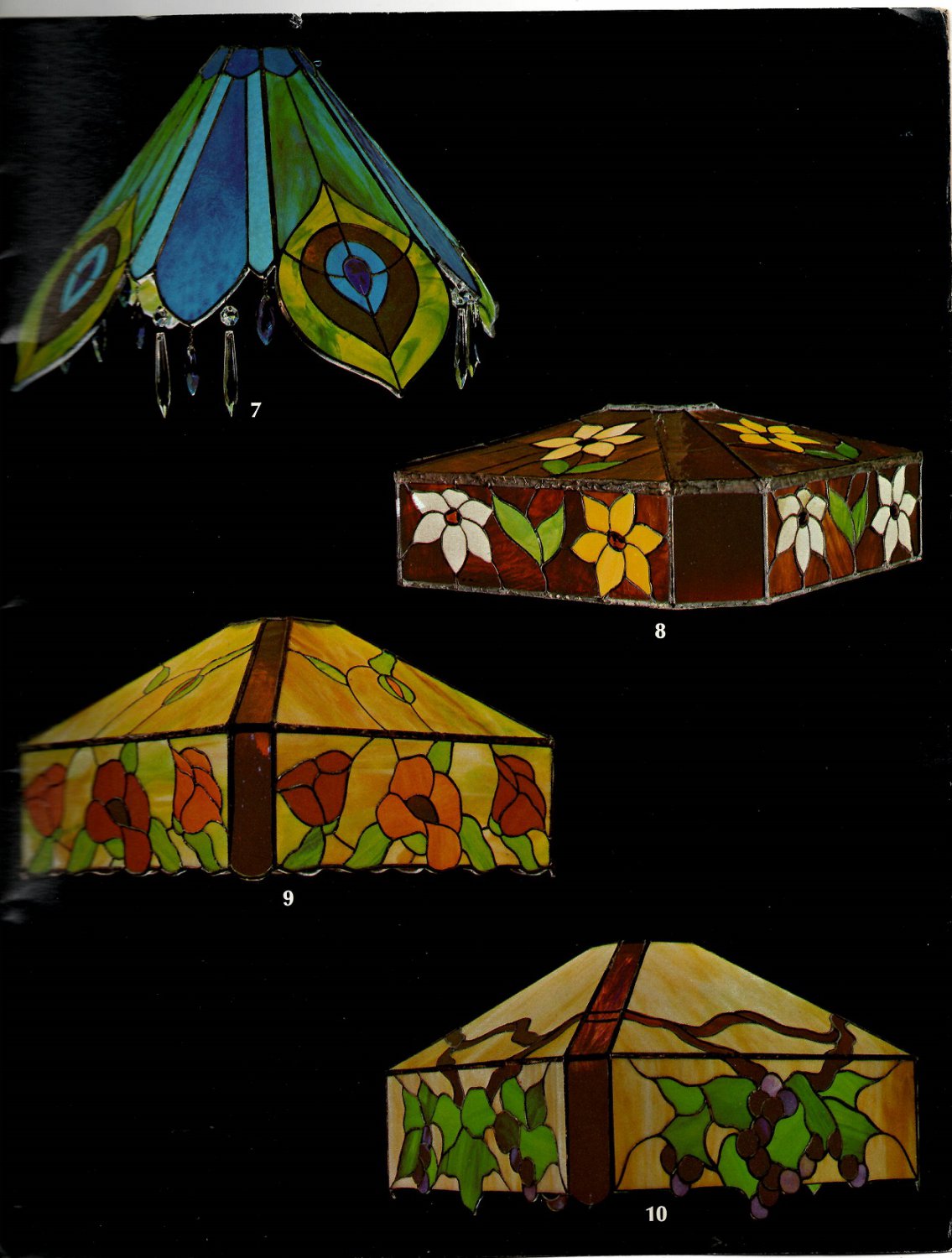 Stained Glass Lamp Patterns - 10 Full-Size Patterns - Hidden House ...