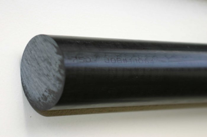 Acetal rod 2.75" dia x 12-3/8" long Delrin black plastic