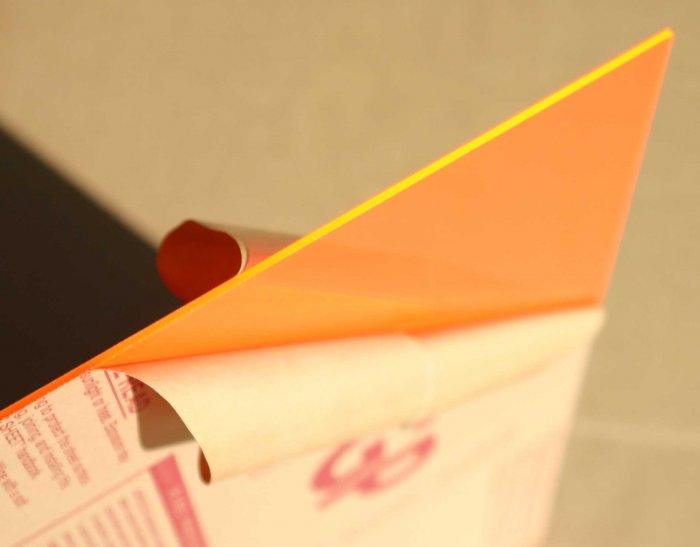 Acrylic fluorescent red-orange bright edge 2pcs .118 x 23-7/8 x 23-7/8 ...