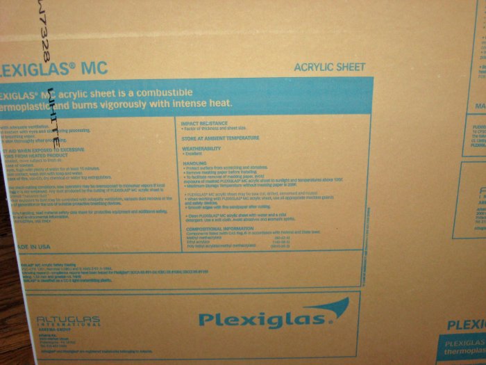 Acrylic white 7328 1/4" translucent 23-7/8" x 23-7/8" Plexiglas MC ...