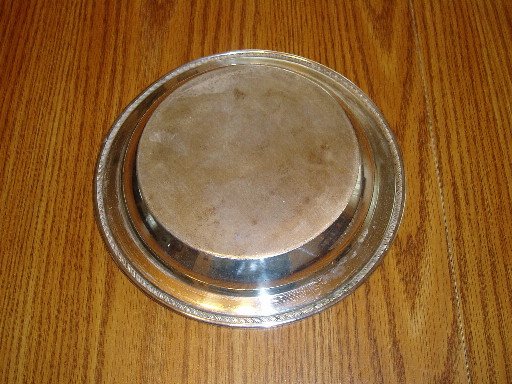 Silver Tray W/Clear Glass Divided Relish/Condiment Dish