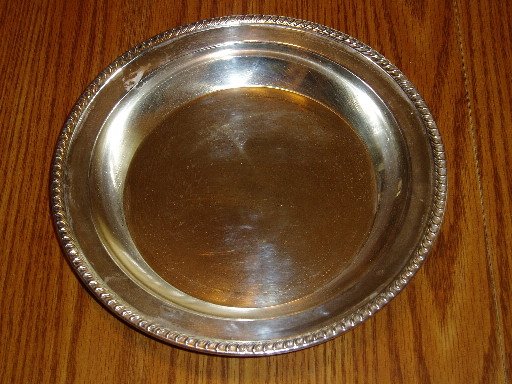 Silver Tray W/Clear Glass Divided Relish/Condiment Dish