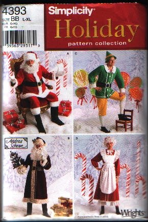 Simplicity 4393 Santa Mrs Claus Elf Costume Sewing Pattern L, XL