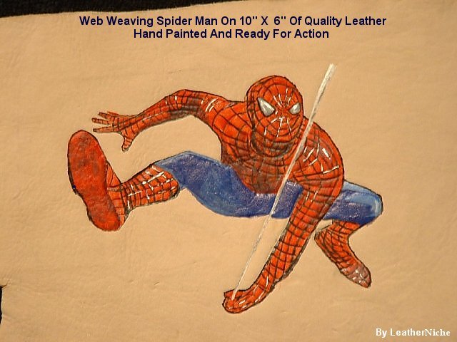 Spider-Man Hand Painted On Quality Leather