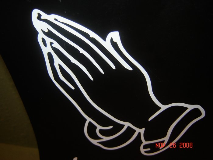 Praying Hands Decal Sticker God Faith Love Catholic