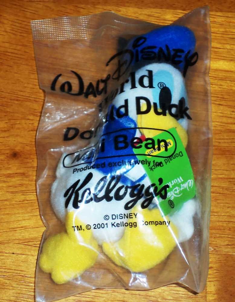 Kellogg's Walt Disney World Donald Duck Mini Bean Plush Toy Still in ...