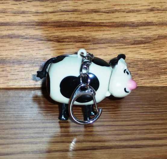 Plastic Cow Keychain