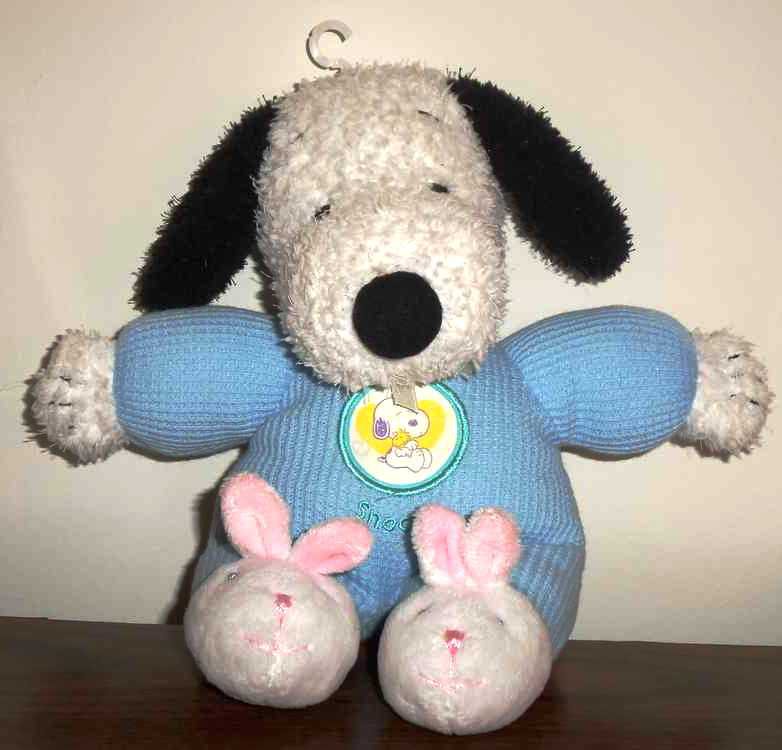 Peanuts Baby Snoopy Light Blue Outfit w/ Bunny Slippers Prestige Toys ...