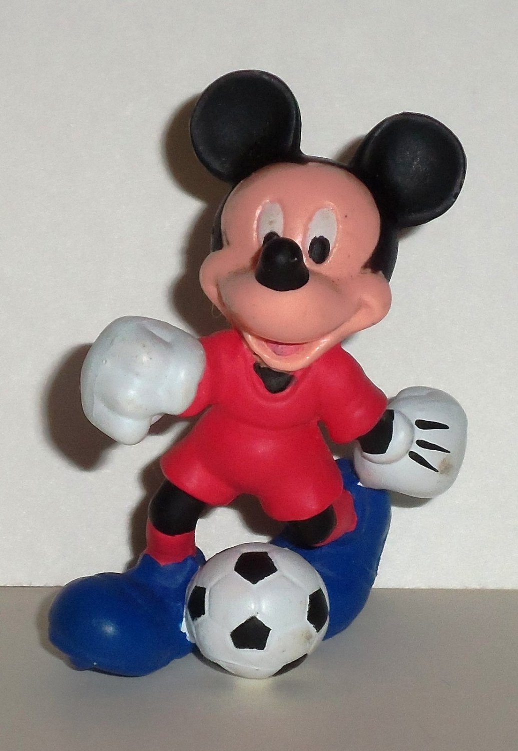 Disney Mickey Mouse Soccer Player Red Suit PVC Figure Loose Used