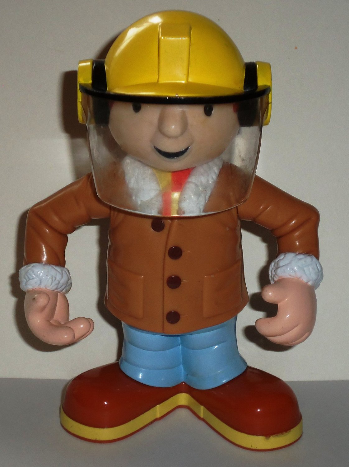 Hasbro 2001 Bob The Builder Plastic Figure w/ Safety Mask & Coat Loose Used