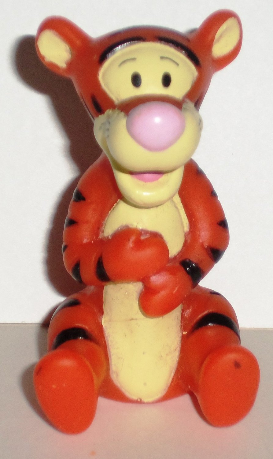 Disney Winnie the Pooh Tigger Pink Nose Hollow Plastic Figure Loose Used