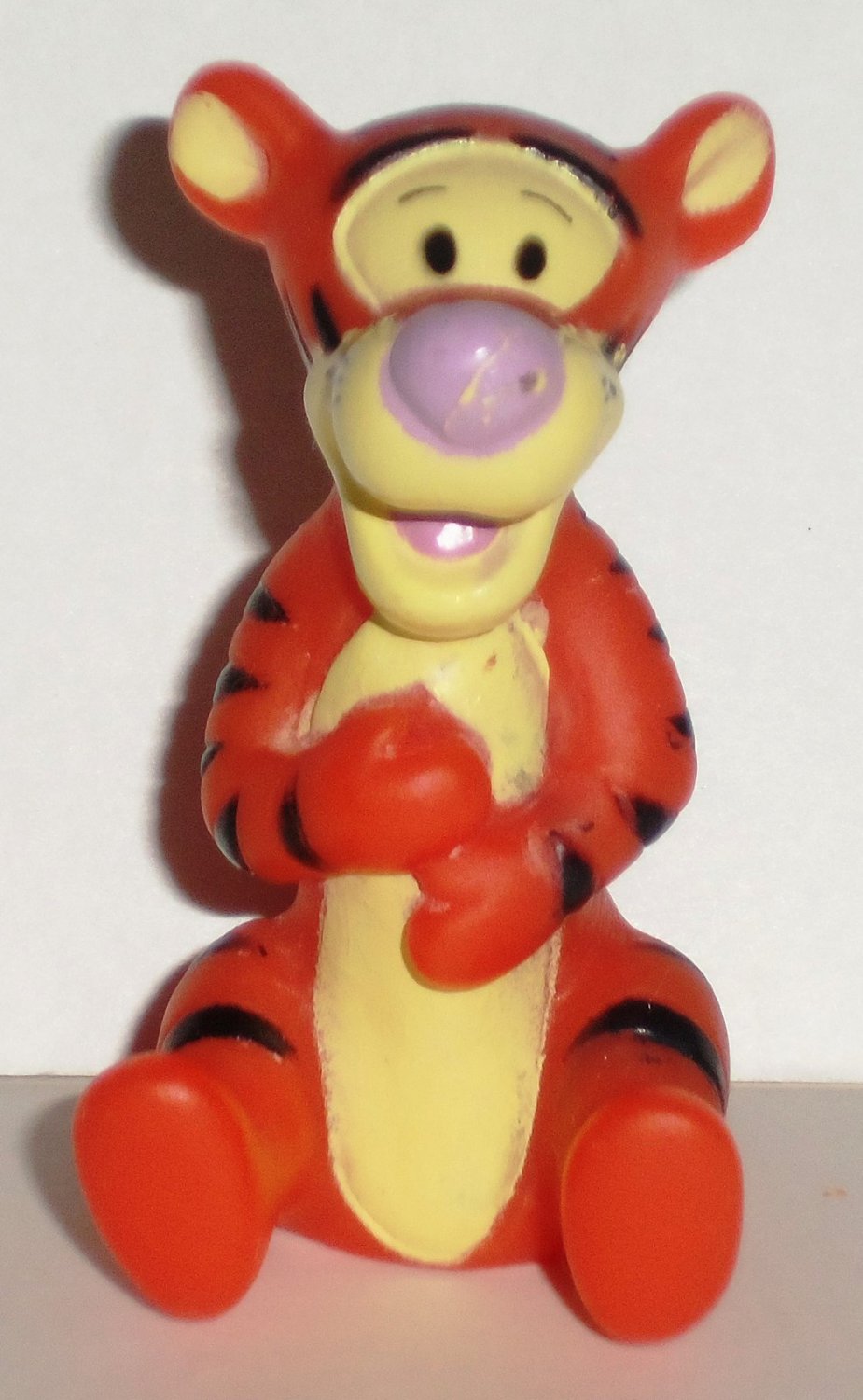Disney Winnie the Pooh Tigger Purple Nose Hollow Plastic Figure Loose Used