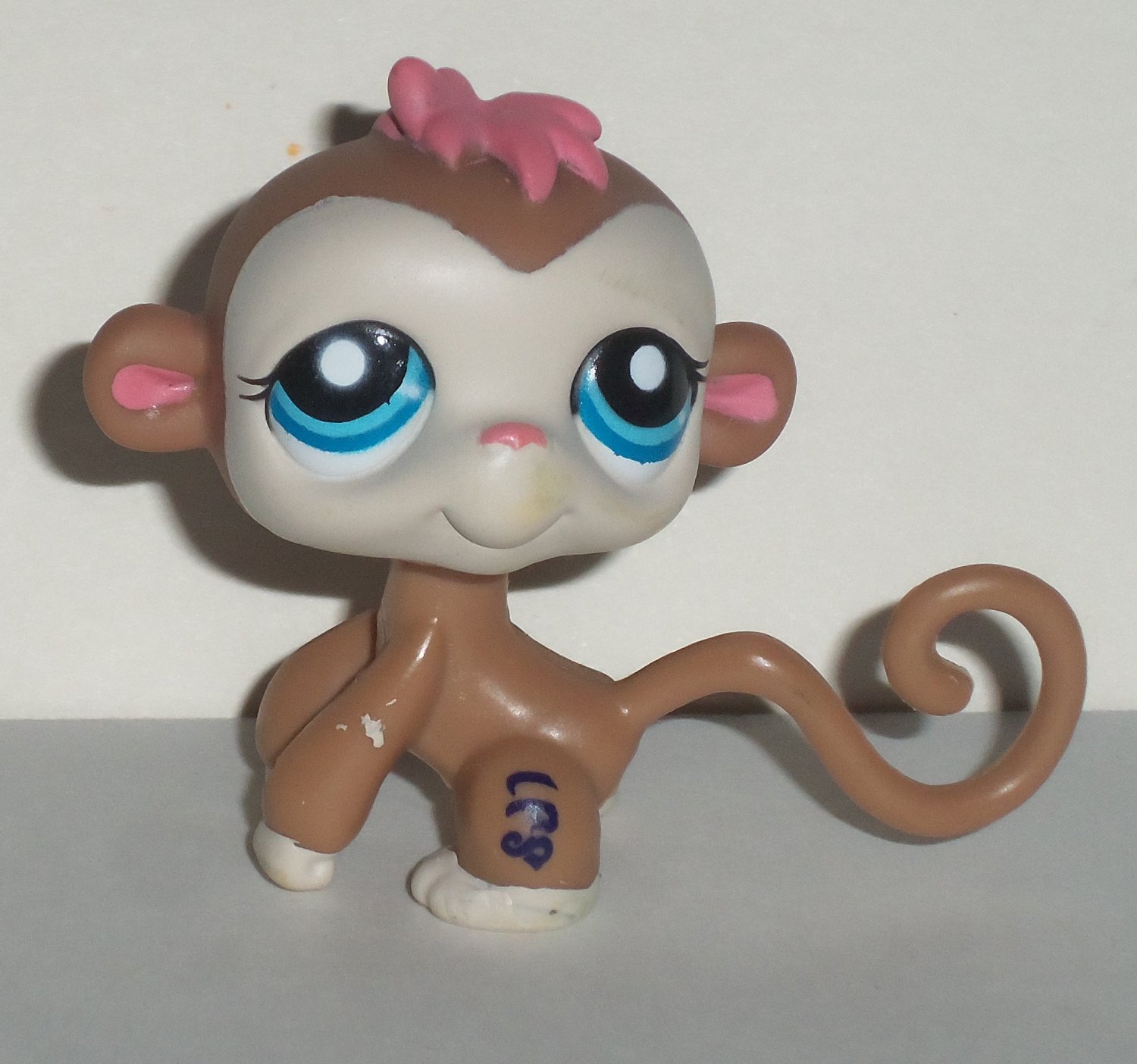 Littlest Pet Shop #1483 Tan Monkey Figure Hasbro Loose Used