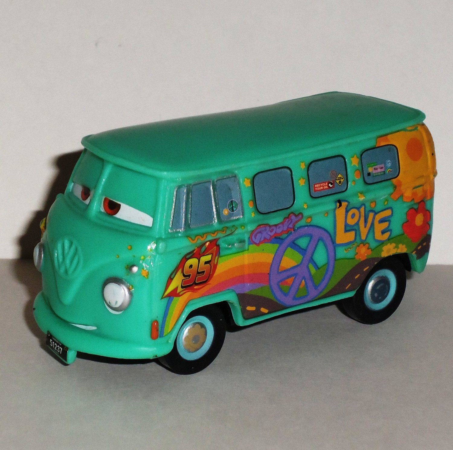 Disney Pixar Cars Fillmore Plastic Volkswagen Van VW Loose Used