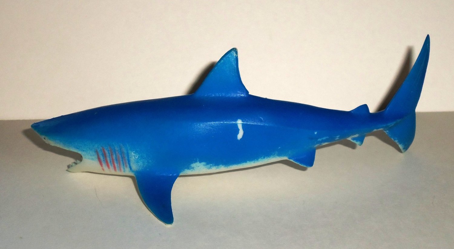 Hollow Vinyl 6" Great White Shark Figure Plastic Blue Loose Used