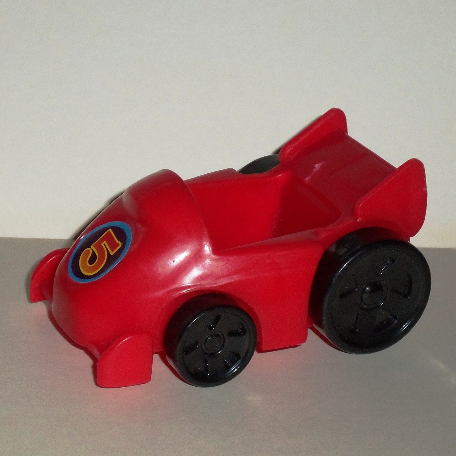 Red Plastic Toy Race Car Loose Used