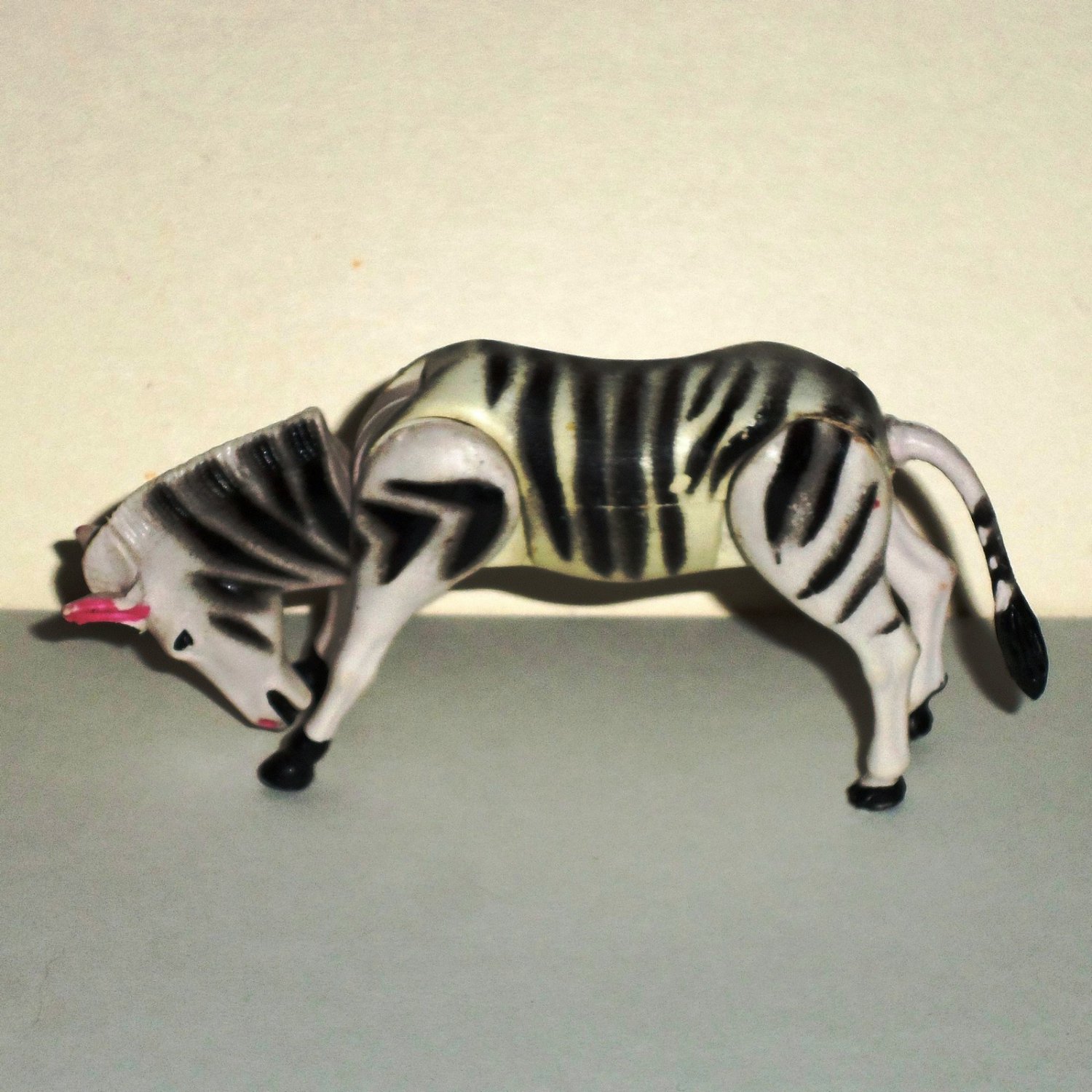 Zebra Jointed Plastic Toy Figure Loose Used
