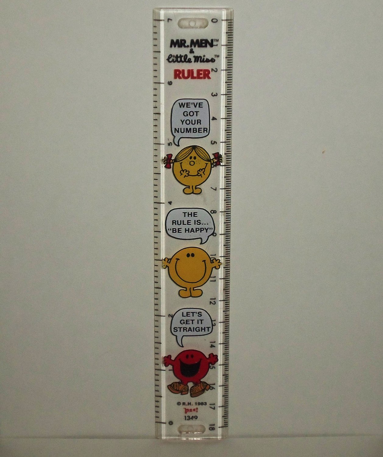 Mr. Men & Little Miss Ruler Plastic Loose Used