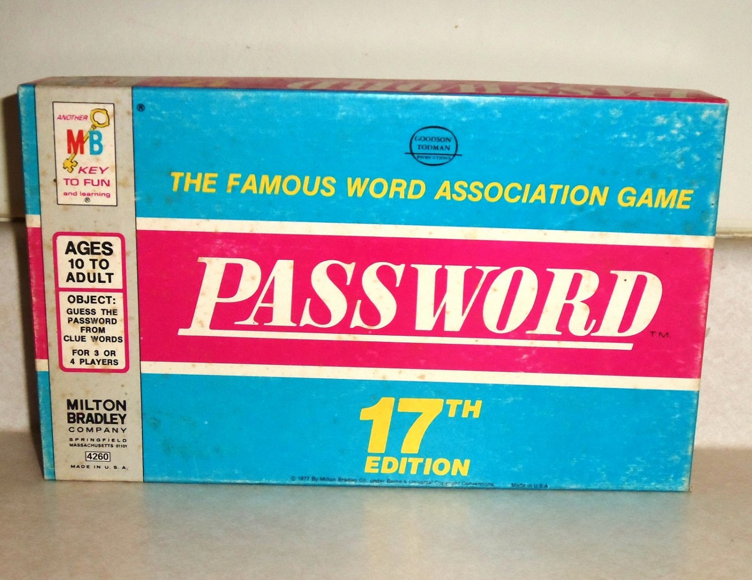 Vintage Password Board Game 17th Edition Milton Bradley Used