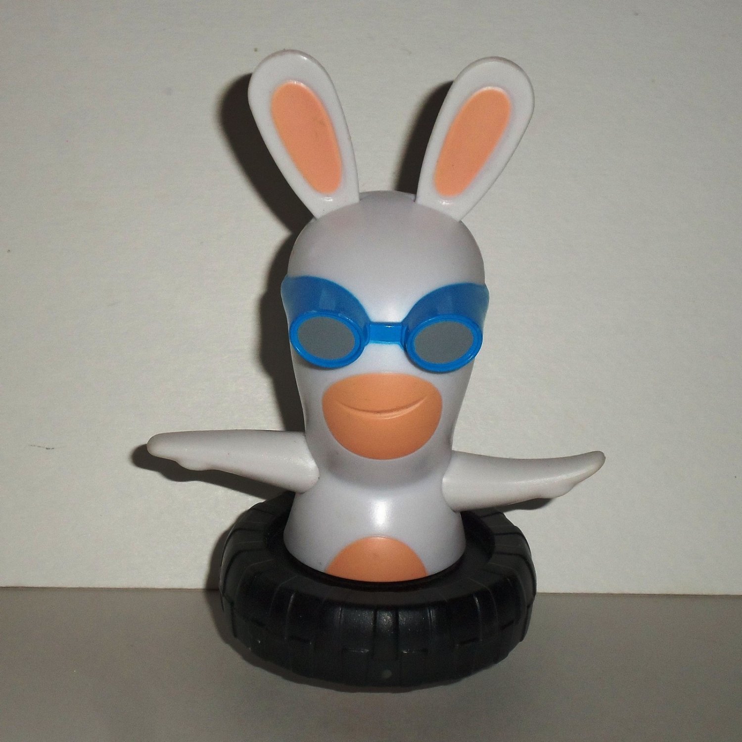 McDonald's 2015 Rabbids Tire Spinning Rabbid Happy Meal Toy Loose Used