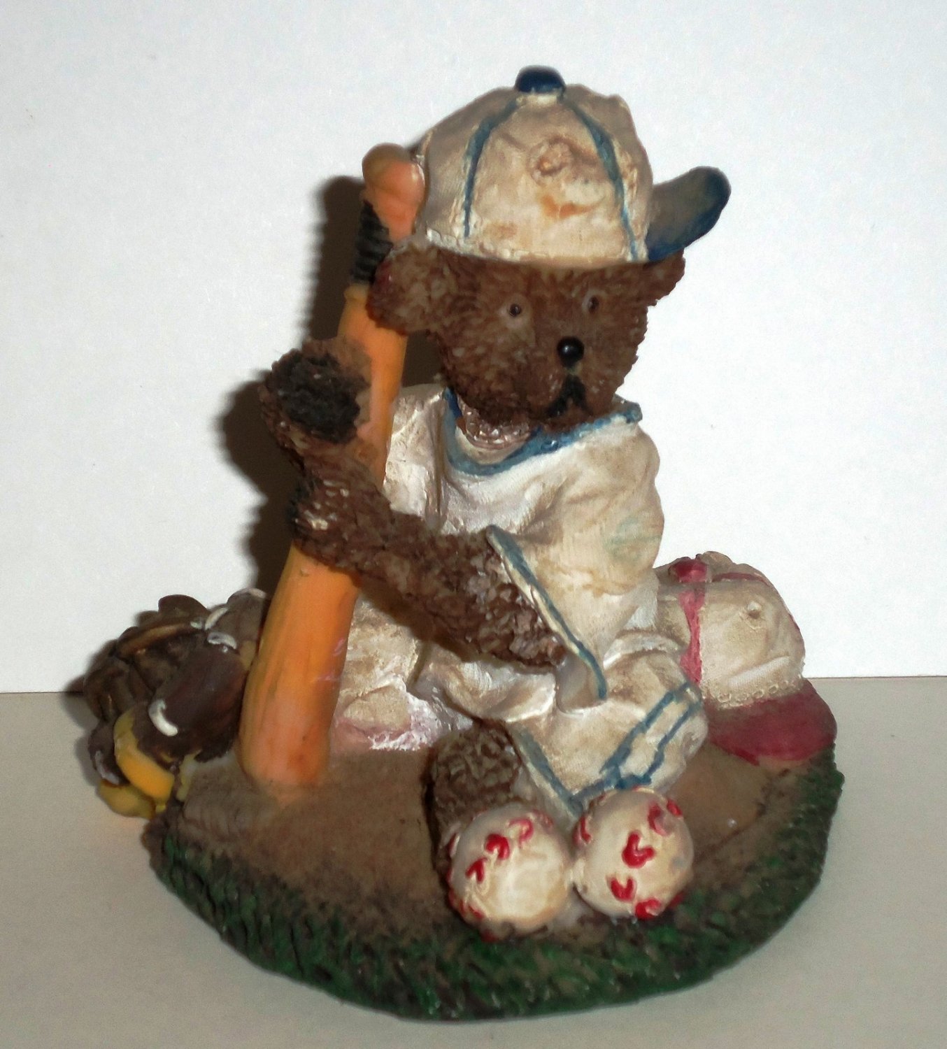 K's Collection Baseball Player Teddy Bear Ceramic Figurine Loose Used