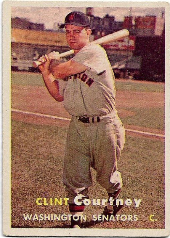 1957 Topps Baseball Card #51 Clint Courtney Washington Senators GD