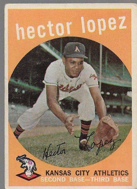 1959 Topps Baseball Card #402 Hector Lopez Kansas City Athletics GD B