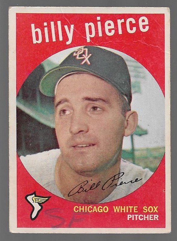 1959 Topps Baseball Card #410 Billy Pierce Chicago White Sox GD A
