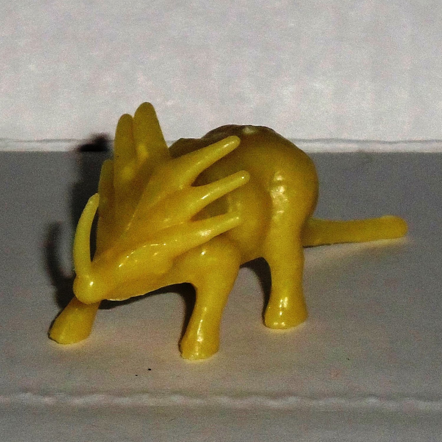 Styracosaurus Yellow 3" Plastic Dinosaur Figure Loose Used