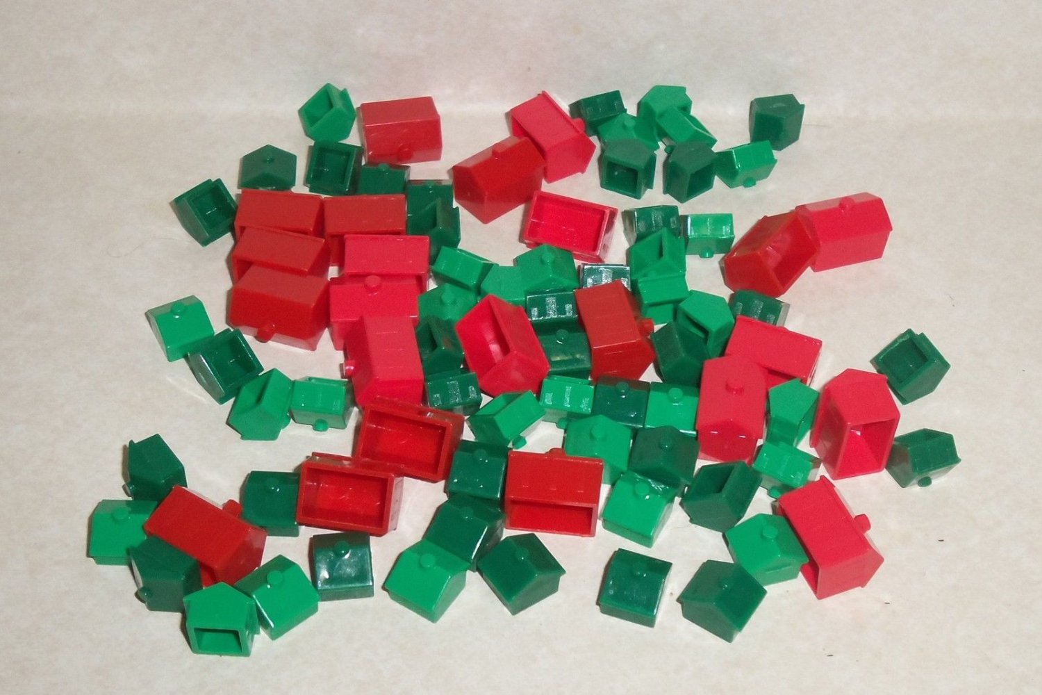 Monopoly Replacement Game Pieces Hotels & Houses Lot of 84 Loose Used