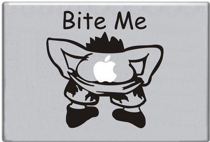 Bite Me Decal for Macbooc apple laptop computer sticker mac geek
