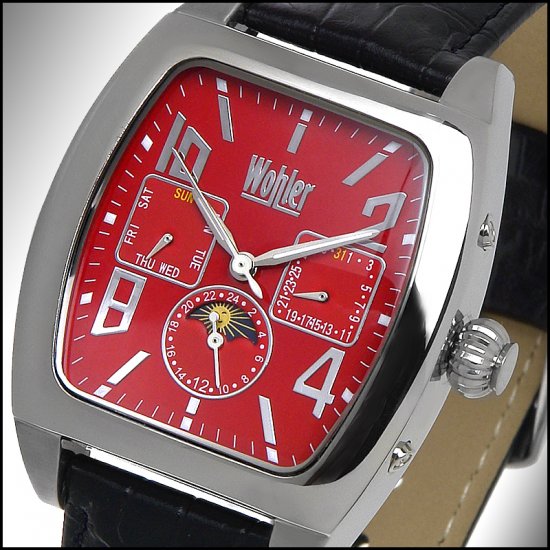 WOHLER JONAS MENS 20J AUTOMATIC WATCH NEW RED NEW FREE USA S-H